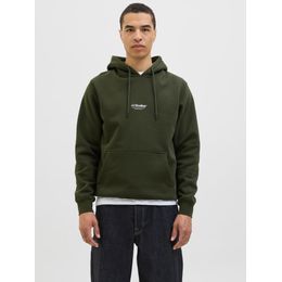 Jack & Jones Kapuzensweatshirt JACK & JONES "JJESOHO SWEAT HOOD NOOS", Herren, Gr. M, bunt (duffel bag), angeraute Sweatware, Obermaterial: 80% Baumwolle, 20% Polyester, bedruckt, relaxed fit normal, Rundhals, Rippb&uuml;ndchen, Sweatshirts Kapuzensweatshirt, Baumwollmischung, relaxed fit
