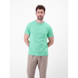 Rundhalsshirt Lerros "Rundhals T-Shirt aus Baumwolle", Herren, Gr. L, mint water, 100% Baumwolle, Rundhals, Shirts Rundhalsshirt, 100% Baumwolle, einfarbig, angenehmer Tragekomfort