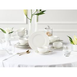 Teeservice Creatable "Venice, Service 18-tlg.", creme, 18, Porzellan, Geschirr-Sets, Teeservice, Zeitlose Eleganz vereint mit moderner Alltagstauglichkeit