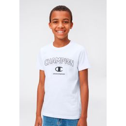 T-Shirt Champion "Graphic T-Shirt", Jungen, Gr. XL (164/170), wht, Obermaterial: 100% Baumwolle, normal, Rundhals, Shirts T-Shirt, f&uuml;r Kinder, sportlicher Stil, Kurzarm, f&uuml;r sportliche Aktivit&auml;ten