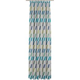 Vorhang WIRTH "Bray" Gr. 4, blau, B:132cm H:245cm, Jacquard, Baumwolle, Polyester, Gardinen, Vorhang
