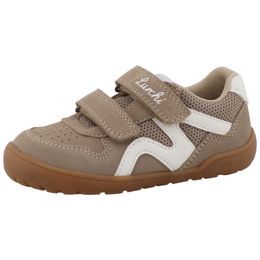 Barfu&szlig;schuh Lurchi "Jamin, Barefoot", Jungen, Gr. 26, beige, wei&szlig;, Lederimitat, Textil, Veloursleder, Schuhe Barfu&szlig;schuh, Klettschuh, Freizeitschuh, Gr&ouml;&szlig;enschablone zum Download