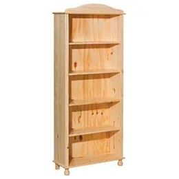 M&ouml;bilia B&uuml;cherregal M&Ouml;BILIA "Chur", beige (natur), B:77cm H:180cm T:30cm, Massivholz, Regale, B&uuml;cherregal, mit gedrechselten F&uuml;&szlig;en