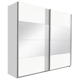 Schwebet&uuml;renschrank Rauch "Quadra", wei&szlig; (wei&szlig;, spiegel), B:136cm H:210cm T:62cm, Holzwerkstoff, Schr&auml;nke, Schwebet&uuml;renschrank, mit Spiegelelementen
