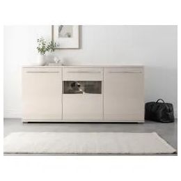 Kommode OTTO HOME "Piano", beige (beige hochglanz), B:150cm H:84,6cm T:45,2cm, Holzwerkstoff, Sideboards, Kommode, Hochglanz UV lackiert, Soft-Close Funktion