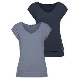 H.I.S. Funktionsshirt H.I.S, Damen, Gr. 32/34, blau (marine), Obermaterial: 87% Polyester, 13% Elasthan, figurumspielend h&uuml;ftlang, Shirts Funktionsshirt, &auml;rmellos, figurfreundlicher Schnitt, ideal f&uuml;r Sport und Wandern, Topseller