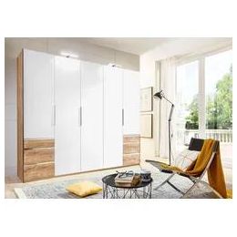 Kleiderschrank wimex "Level by fresh to go", wei&szlig; (plankeneichefarben, wei&szlig;), B:250cm H:236cm T:58cm, Schr&auml;nke, Kleiderschrank, mit Schubladen