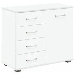 Kombikommode Priess "Barcelona mit 4 Schubk&auml;sten und T&uuml;r in 6 Farben", wei&szlig;, B:82cm H:71cm T:38cm, Holzwerkstoff, Sideboards, Kombikommode