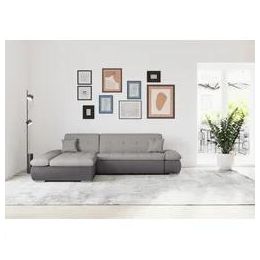 Ecksofa DOMO collection "Moric, L-Form, XXL-Sofa - Breite 300cm, viel Platz, auch in Cord", grau (silber), B:300cm H:80cm T:172cm, Kunstleder SOFTLUX / Struktur (90% Polyester/ 10% Polyacryl);Microfaser PRIMABELLE (100% Polyester)/ Struktur (90% Polyester/ 10% Polyacryl), Sofas, Ecksofa, wahlweise mit Bettfunktion und Armteilverstellung, grau-silber, Topseller