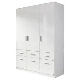 Dreht&uuml;renschrank Rauch "Kleiderschrank Schrank Garderobe Schlafzimmerschrank CELLE", wei&szlig; (alpinwei&szlig;, hochglanz wei&szlig;, griffe alu), B:136cm H:197cm T:54cm, Holzwerkstoff, Schr&auml;nke, Dreht&uuml;renschrank, in 4 Breiten und 2 H&ouml;hen, optional mit Schubk&auml;sten MADE IN GERMANY