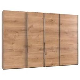 Schwebet&uuml;renschrank wimex "Level by fresh to go", braun (plankeneichefarben), B:350cm H:216cm T:65cm, Schr&auml;nke, Schwebet&uuml;renschrank, mit Synchron&ouml;ffnung