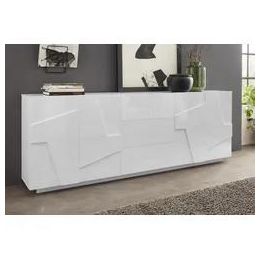 Sideboard Home Affaire "PING", wei&szlig; (wei&szlig; hochglanz lack), B:224cm H:86cm T:44cm, Sideboards, Sideboard, Breite 224 cm