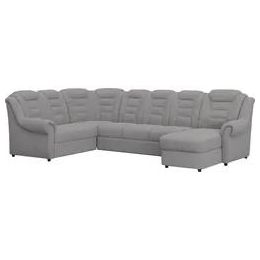 Wohnlandschaft Home Affaire "Boston U-Form", silber, B:333cm H:102cm T:216cm, 100% Polyester, Sofas, Wohnlandschaft, mit hoher R&uuml;ckenlehne, wahlweise mit Bettfunktion & Stauraum