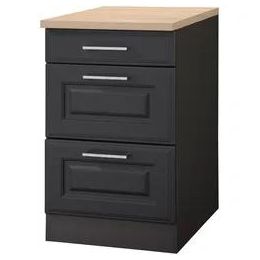 Unterschrank KOCHSTATION "KS-Stockholm", grau (grau, grafit), B:50cm H:85cm T:60cm, Holzwerkstoff, MDF, Schr&auml;nke, Unterschrank, hochwertige MDF-Fronten