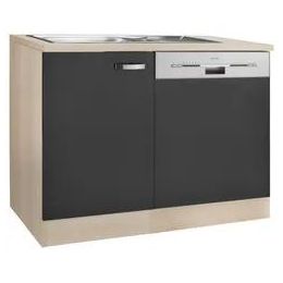 Sp&uuml;lenschrank Optifit "Faro", grau (anthrazit), B:110cm H:84,8cm T:60cm, Schr&auml;nke, Sp&uuml;lenschrank, mit T&uuml;r/Sockel f&uuml;r Geschirrsp&uuml;ler