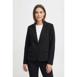 Jackenblazer Freequent "FQNANNI-JACKET", Damen, Gr. M, schwarz, Web, Obermaterial: 73% Polyester, 24% Viskose, 3% Elasthan, unifarben, tailliert h&uuml;ftbedeckend, tiefer V-Ausschnitt, Blazer Jackenblazer, mit Viskose