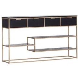 Konsole GUTMANN FACTORY "Porto", schwarz (schwarz, gold), B:141cm H:80cm T:33cm, Sideboards, Konsolentisch