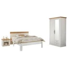 Schlafzimmer-Set OTTO HOME "Westminster", wei&szlig;, B/H: 140cm x 200cm, Schlafzimmerm&ouml;bel-Sets, beinhaltet 1 Bett, Kleiderschrank 2-t&uuml;rig und 1 Nachtkommode