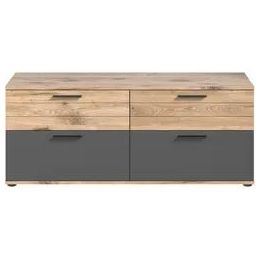 Lowboard Home Affaire "Riga", braun (nox oak nb, basalt grau nb), B:130cm H:53cm T:47cm, FSC-zertifizierter Holzwerkstoff, Sideboards, Lowboard, Breote 130 cm