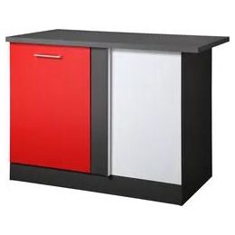 Eckunterschrank KOCHSTATION "KS-Paris", grau (rot, graphit), B:110cm H:85cm T:60cm, Holzwerkstoff, Schr&auml;nke, Eckunterschrank, Breite 110 cm