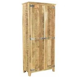 SIT-M&Ouml;BEL Garderobenschrank SIT "Schrank FRIGO &ndash; Massives lackiertes Mangoholz mit Stauraum", beige (natur), B:80cm H:180cm T:40cm, Massivholz, Schr&auml;nke, Garderobenschrank