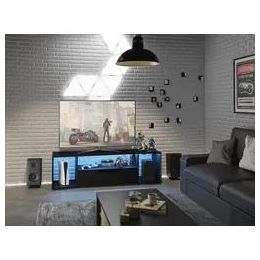 Media-Board GAMI "HACK", schwarz, B:163cm H:48cm T:45cm, Holzwerkstoff, Sideboards, TV-M&ouml;bel speziell f&uuml;r Gamer entwickelt