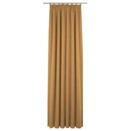 Vorhang ADAM "Uni Collection" Gr. 3, gelb (curry), B:145cm H:225cm, Baumwolle (Bio-Baumwolle), Gardinen, aus 100% Bio-Baumwolle, Vorhang nach Wunschma&szlig;