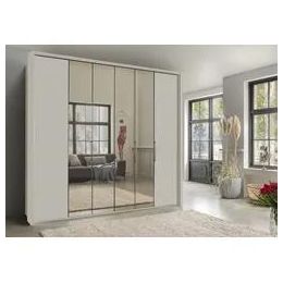 Kleiderschrank Wiemann "Kansas", beige (champagner, spiegel), B:300cm H:217cm T:58cm, Schr&auml;nke, Kleiderschrank Dreht&uuml;renschrank, mit Spiegel