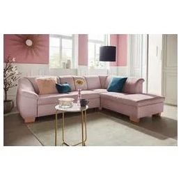 Sit & More Ecksofa SIT & MORE "Santo L-Form", rosa (rose), B:272cm H:82cm T:206cm, Sofas, Ecksofa, mit Federkern, wahlweise mit Bettfunktion und Stauraum