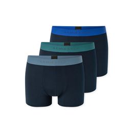 Boxershorts Schiesser "Boxershort 3PACK Shorts 3er Pack", Herren, Gr. M, bunt (blau, gr&uuml;n, grau), Obermaterial: 95% Baumwolle CO. 5% Elasthan EL., Unterhosen Boxershorts