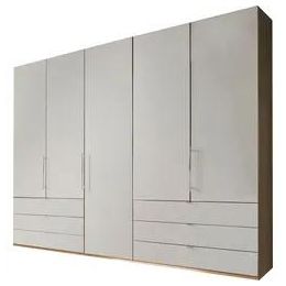 Faltt&uuml;renschrank Wiemann "Loft, Kleiderschrank, Schrank, W&auml;scheschrank, mit Glasfront", beige (bianco, eiche, nachbildung, champagner glas), B:250cm H:216cm T:58cm, Schr&auml;nke, inkl. gep&auml;mpften Schubk&auml;sten und T&uuml;ren, mit Panorama&ouml;ffnung, Topseller