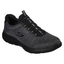 Slip-On Sneaker Skechers "SUMMITS", Herren, Gr. 43, schwarz, Textil, Schuhe, Slipper, Freizeitschuh in komfortabler Schuhweite, Topseller