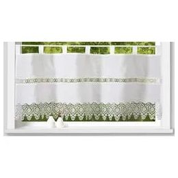 Weckbrodt-Gardinen Scheibengardine WECKBRODT "Tamino" Gr. 1, beige (natur), B:120cm H:45cm, Polyester, Gardinen, Bistro, Gardine, blickdicht, H&auml;kelborte u.Bord&uuml;re, HxB 45x120cm, Store