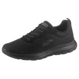 Sneaker Skechers "FLEX APPEAL 4.0 BRILLINAT VIEW", Damen, Gr. 38, schwarz, Lederimitat, Textil, Schuhe Sneaker, Freizeitschuh, Halbschuh, Schn&uuml;rschuh mit Air Cooled Memory Foam, Topseller