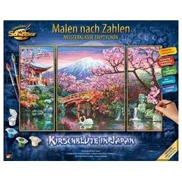Malen nach Zahlen Schipper "Meisterklasse Triptychon - Kirschbl&uuml;te in Japan", bunt, Malvorlagen, KinderB:20cm H:50cm, Made in Germany, B:20cm H:50cm