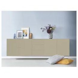Sideboard HAMMEL FURNITURE "Mistral, Hochwertig Schrank, h&auml;ngend/stehend montierbar", beige, B:220cm H:61cm T:42cm, Sideboards, Sideboard, mit T&uuml;ren und Schubladen, B: 220 cm, anpassungsbar Designm&ouml;bel