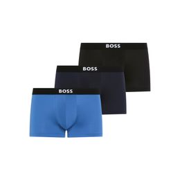 Trunk BOSS "3P Micro ONE", Herren, Gr. S, 3 Stk., open miscellaneous 980, Jersey, Obermaterial: 88% Polyester, 12% Elasthan, gemustert, k&ouml;rpernah, Unterhosen Trunk, elastischer Bund