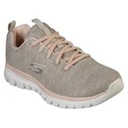 Sneaker Skechers "Graceful - Twisted Fortune", Damen, Gr. 36, beige (beige, rosa), Textil, Mesh, Schuhe Sneaker, Freizeitschuh, Halbschuh, Schn&uuml;rschuh mit Memory Foam, Topseller