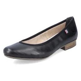 Ballerina Rieker, Damen, Gr. 40, schwarz (schwarz, schwarz), Leder, Schuhe Ballerina, Pumps, Business Schuh in schlichter Eleganz, Topseller