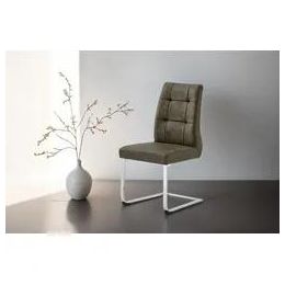 Esszimmerstuhl ByLiving "Marlen XXL", braun (vintage braun, verchromt), B:47cm H:96cm T:62cm, St&uuml;hle, Esszimmerstuhl, bis zu 150 kg belastbar, Vintage-Bezug, Freischwinger