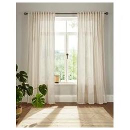 Vorhang OTTO HOME "Elby 2" Gr. 6, beige (ecru), B:142cm H:295cm, Jacquard, Baumwolle, Polyester, Gardinen, basic, transparent, monochrom, bis 295 cm L&auml;nge
