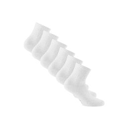 Kurzsocken Rohner Socks "Socken Rohner Basic Sport Quarter 3er pack 3er Pack", Damen, Gr. 39-42, wei&szlig;, Obermaterial: 75% Baumwolle CO. 23% Polyamid PA. 2% Elasthan EL., Socken Kurzsocken
