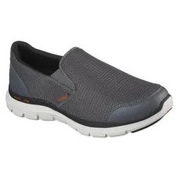 Slip-On Sneaker Skechers "FLEX ADVANTAGE 4.0", Herren, Gr. 44, bunt (anthrazit, orange), Synthetik, Textil, Schuhe Modernsneaker Sneaker low, Slipper, Schhlupfschuh, Komfortschuh mit Air Cooled Memory Foam