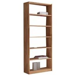 Kinderregal Ticaa, braun (buche massiv), B:80cm H:214cm T:31cm, Massivholz, Regale, Kinderregal, Standregal in 4 H&ouml;hen von 111 - 214 cm