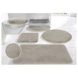 Badematte OTTO HOME "Rabbit Badematten, Badvorleger, Badezimmer Teppich" Gr. 3, grau (taupe), H:30mm, Polyester, Badematten, Badematte, Kaninchenfell-Haptik, Badteppich, rechteckig, rund & als 3-tlg. Set