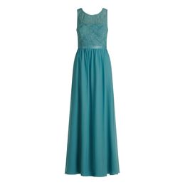 Cocktailkleid Vera Mont "Cocktailkleid mit Spitze", Damen, Gr. 36, EURO, blau (night turquoise), Obermaterial: 100% Polyester PES., Kleider Cocktailkleid
