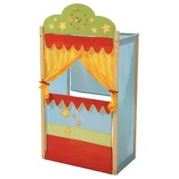 Kasperletheater Roba, bunt, Puppentheater, Kinder, Holz, Stoff, mit Holzgestell und Stoffbespannung
