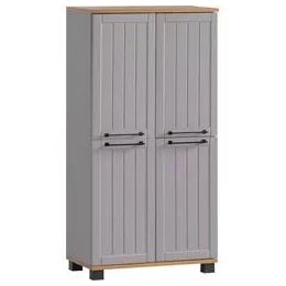 Midischrank Schildmeyer "Jelda", grau (platingrau, eiche landhausfarben), B:59,8cm H:116,9cm T:32,6cm, FSC-zertifizierter Holzwerkstoff, Schr&auml;nke, Midischrank