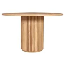 SIT-M&Ouml;BEL Esstisch SIT "Ribbed Side Table High", beige (natur, natur, natur), B:120cm H:75cm T:120cm, Tische, Esstisch, mit S&auml;ulenfu&szlig; im extravaganten Ribbed-Look