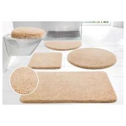 Badematte OTTO HOME "Merida, Badvorleger, Badezimmer Teppich" Gr. 1, beige (sand), H:32mm, Kunstfaser, Badematten, Badematte, Badteppich, Uni Farben, rechteckig, rund & als 2-tlg. Set erh&auml;ltlich